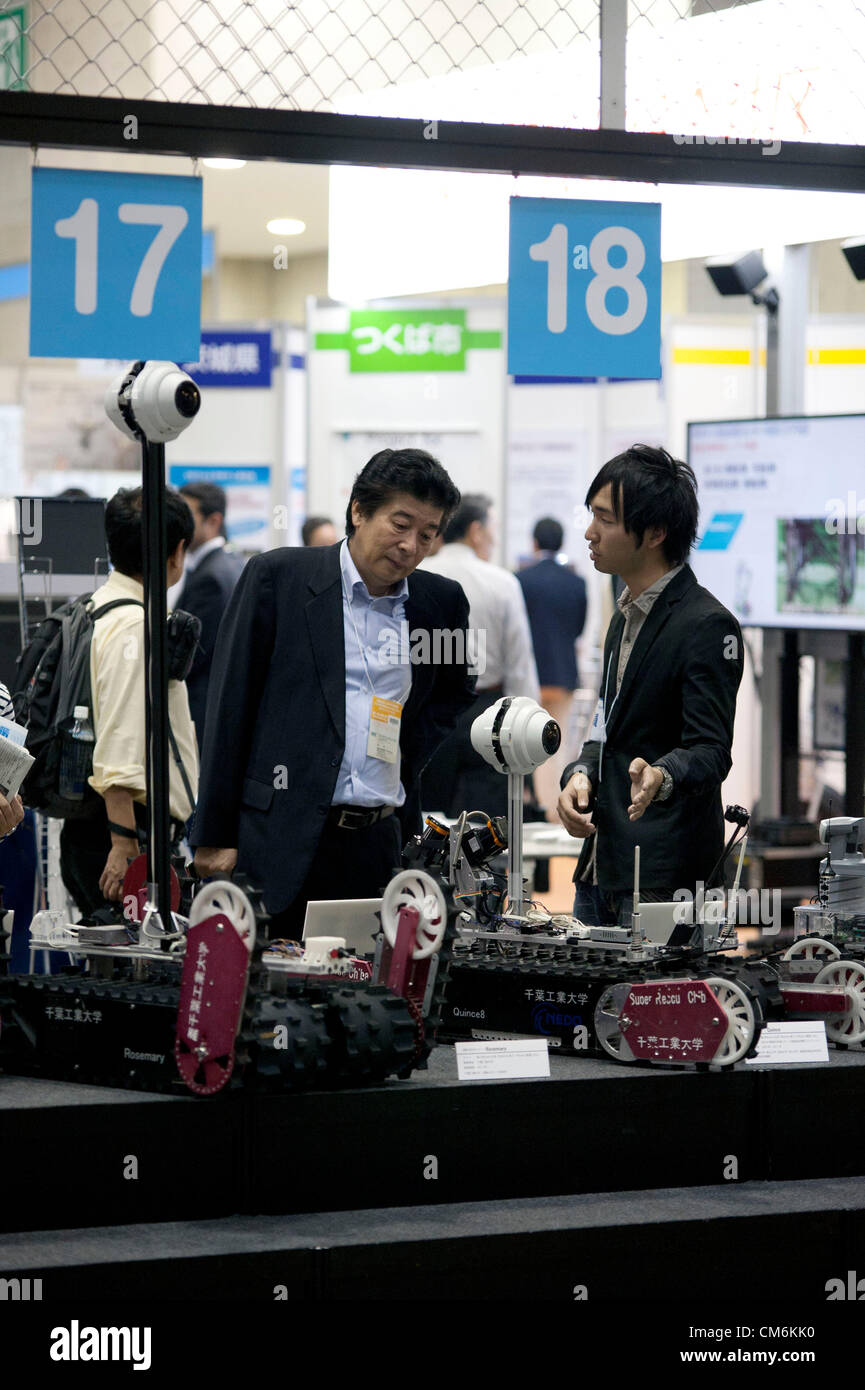October 17, 2012, Tokyo, Japan - A small prototype robots with camera ...