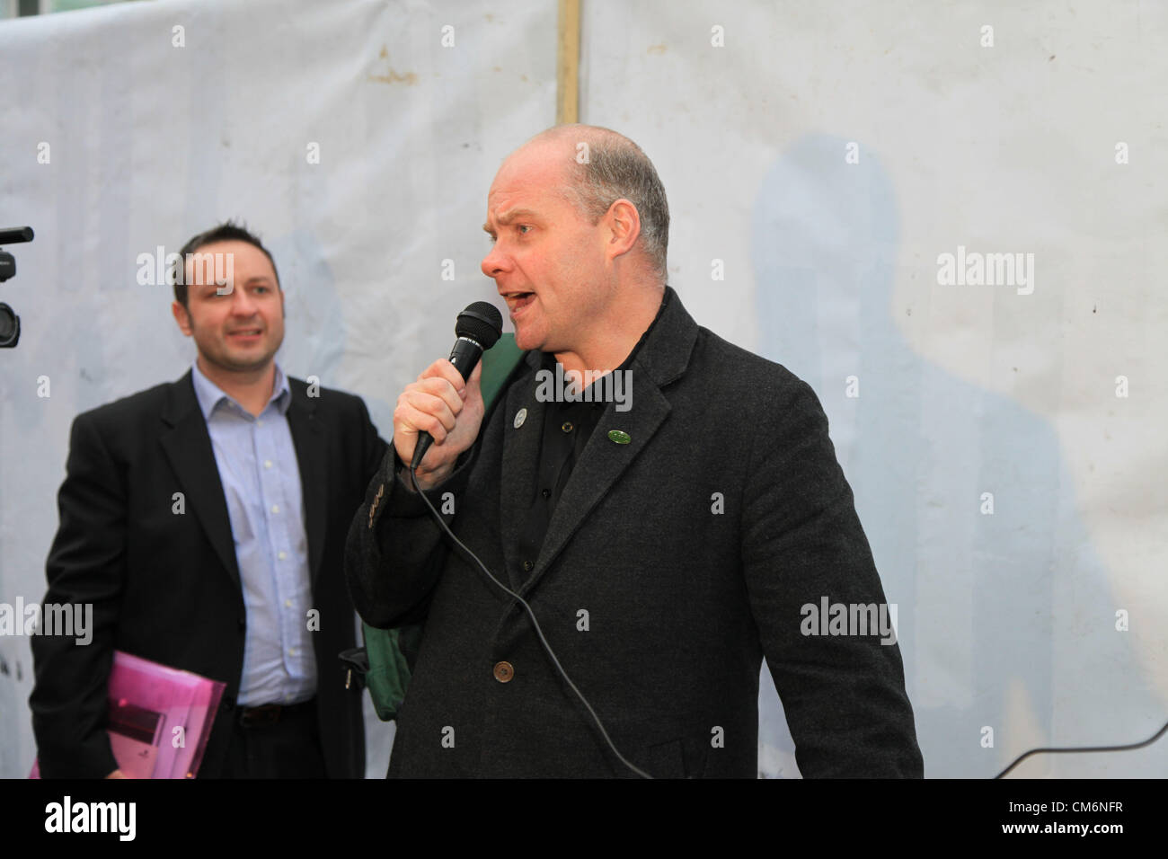 Steve Hedley, deputy general secretary of RMT union gives a speech ...