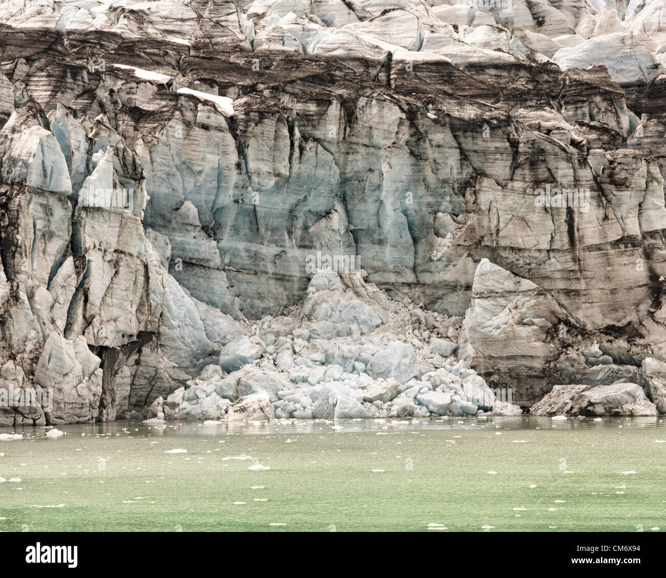July 3, 2012 - Glacier Bay, Alaska, US - A pyramid of ice lies at the ...