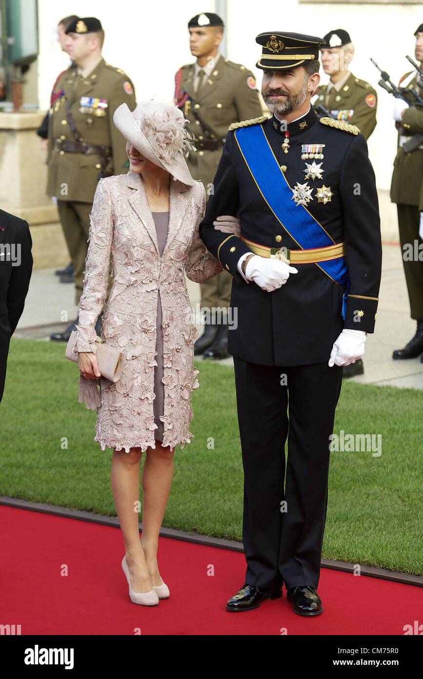 Oct. 20, 2012 - Luxembourg, Spain - TRH Prince Felipe and Princess Letizia attend a Religious ...