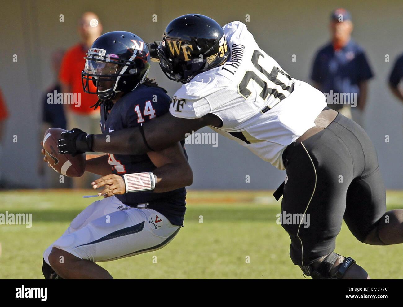 Oct. 20, 2012 - Charlottesville, Va, USA - Virginia quarterback Phillip ...