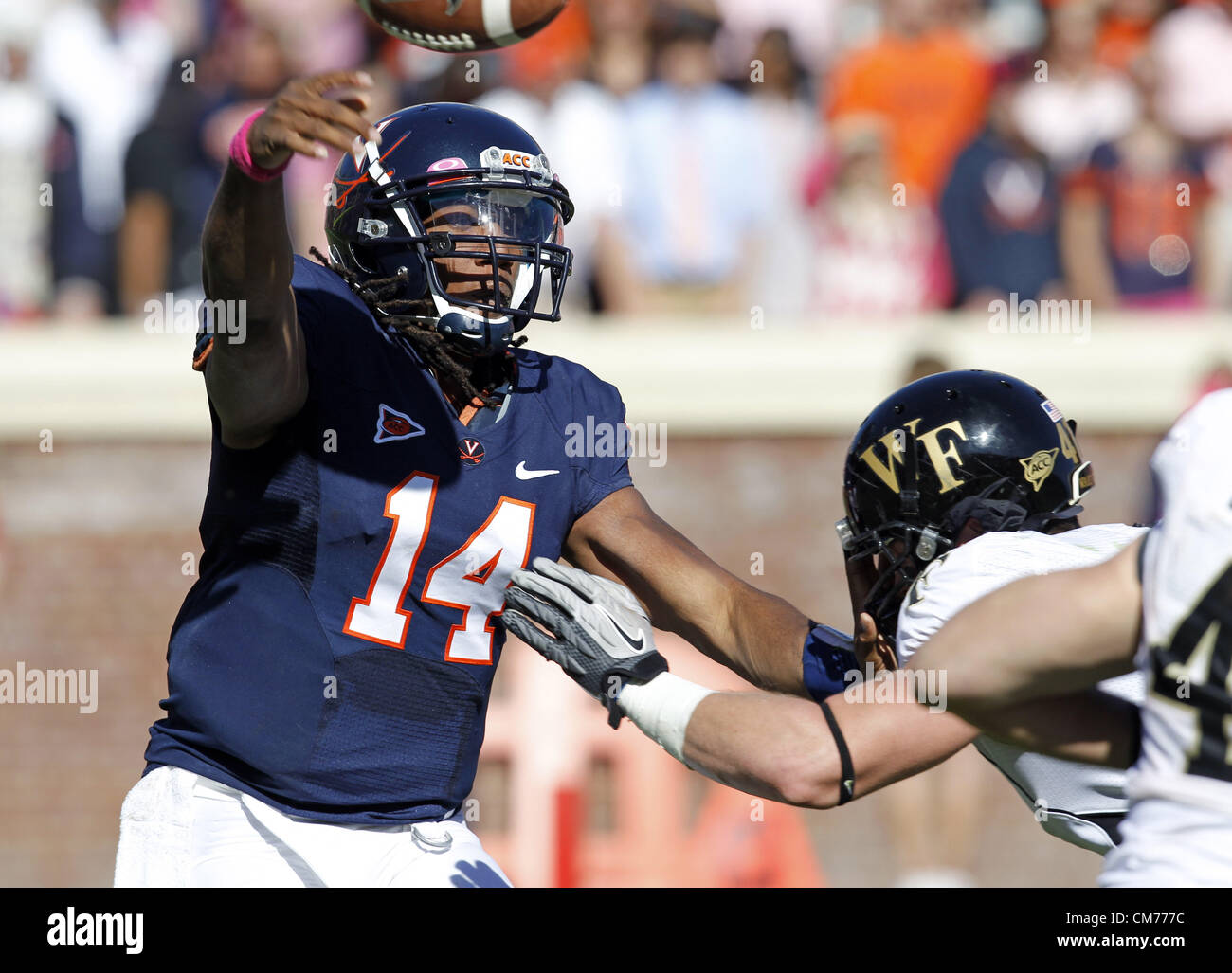 Oct. 20, 2012 - Charlottesville, Va, USA - Virginia quarterback Phillip ...