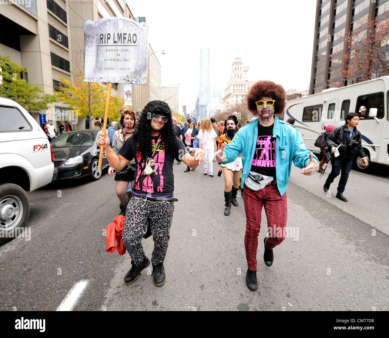 October 20, 2012. Toronto, Canada. Zombies take over the streets of ...
