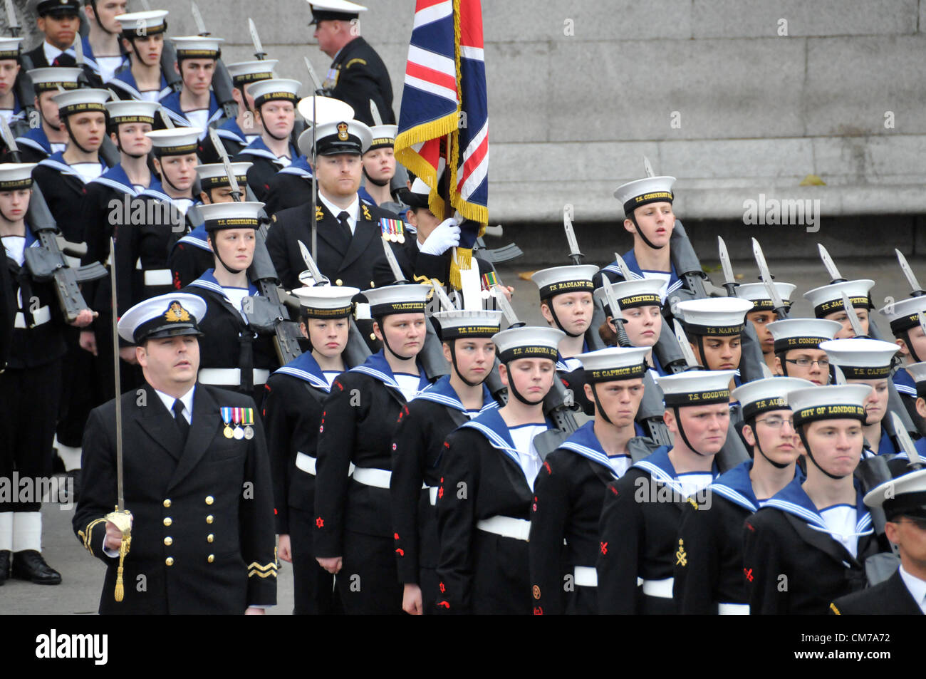 Trafalgar Square, London, UK. 21st October 2012. Cadets marching in ...