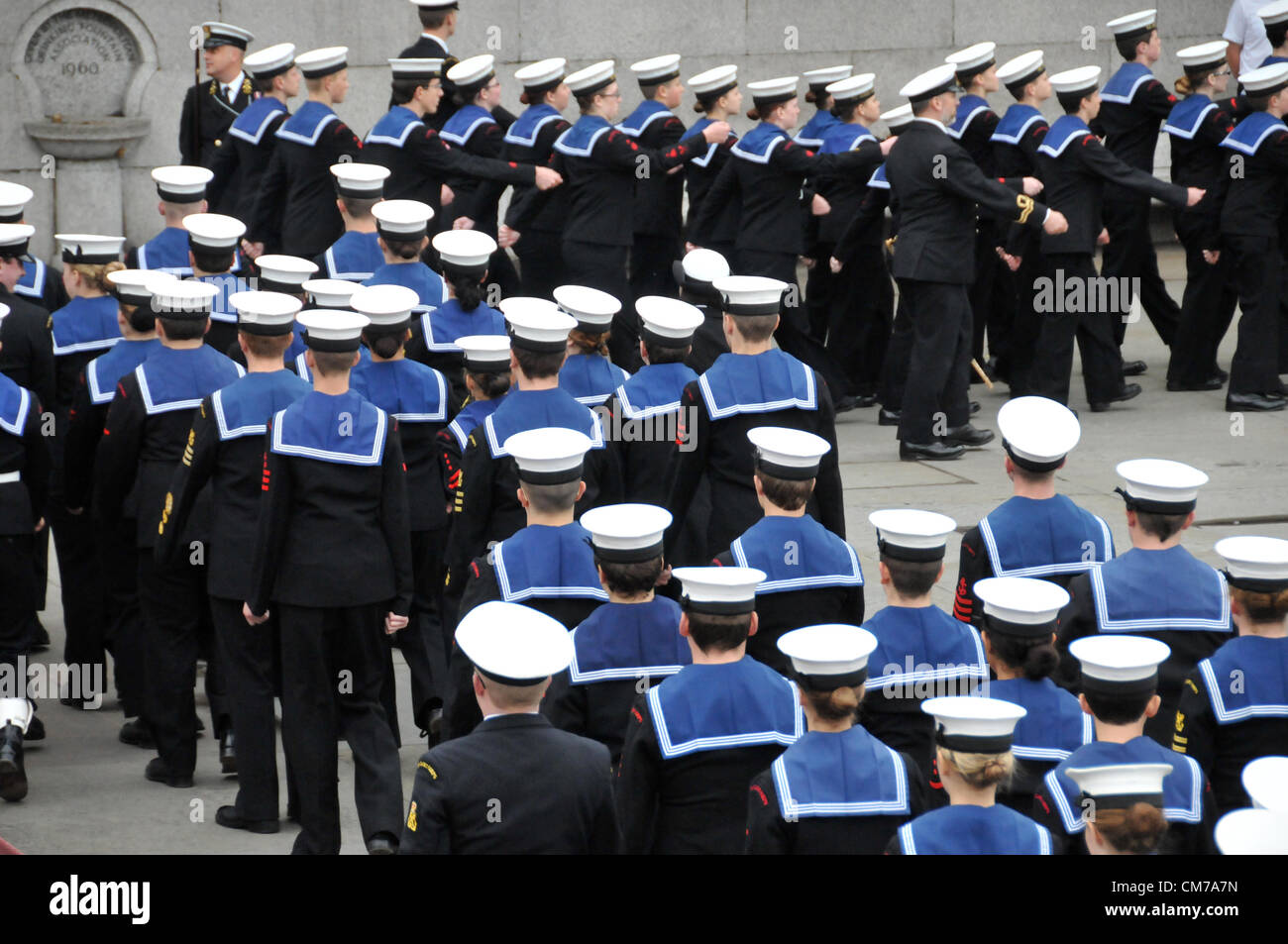 Trafalgar Square, London, UK. 21st October 2012. Cadets marching in ...
