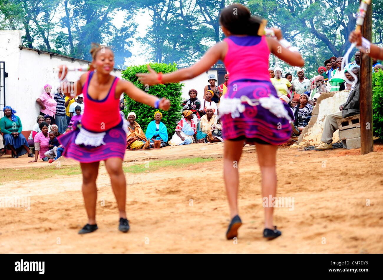 LIMPOPO, SOUTH AFRICA – OCTOBER 13: Young girls dance during the annual ...
