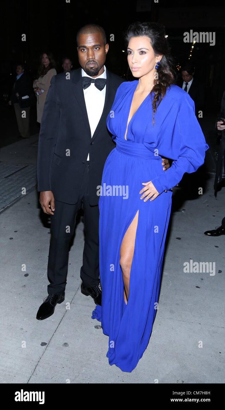 New York, USA. 22nd October 2012. Kim Kardashian and Kanye West at ...