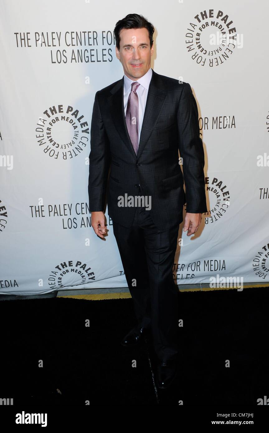 Los Angeles, USA. 22nd October 2012. Jon Hamm at arrivals for The Paley ...