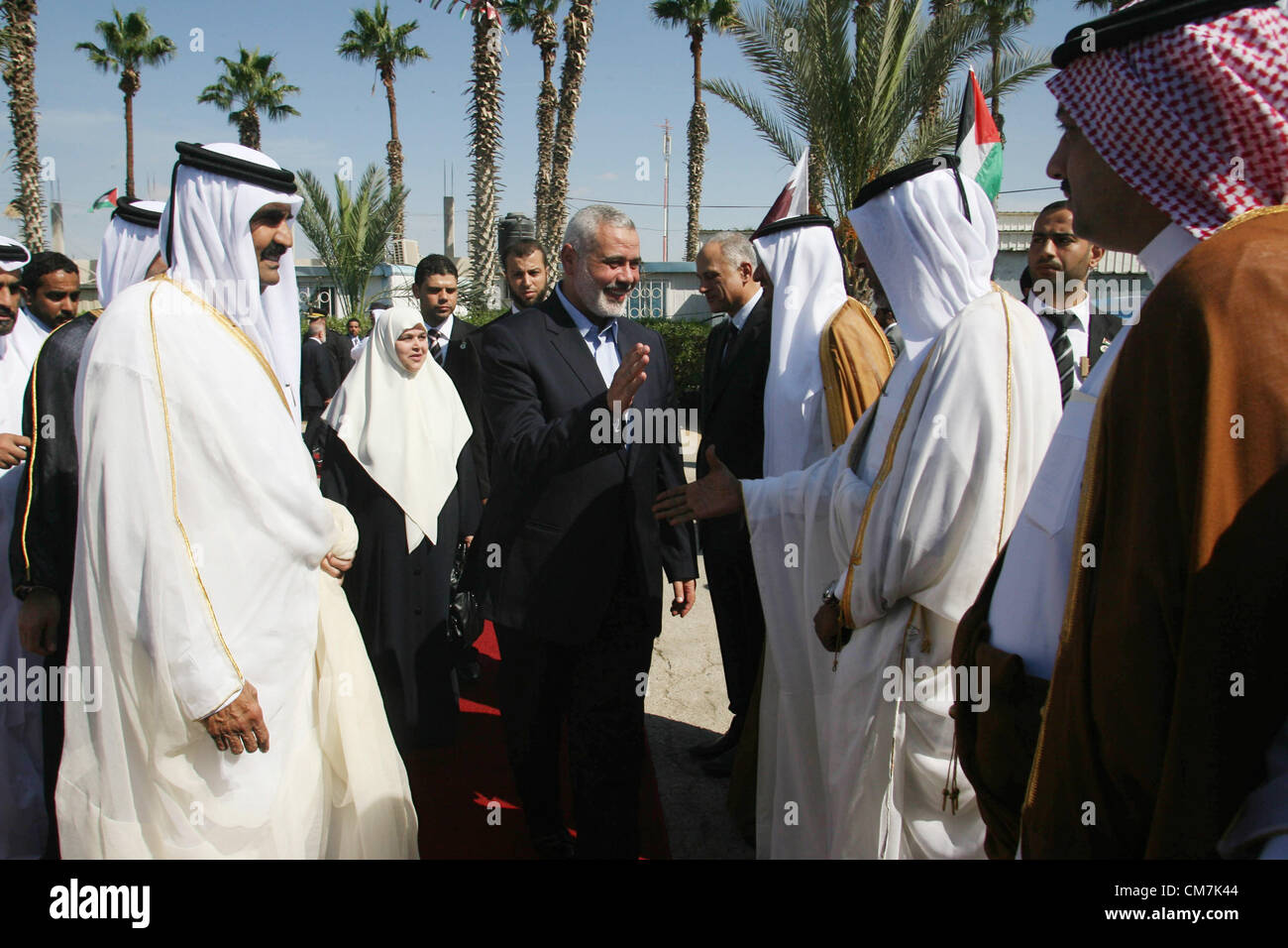 Oct. 23, 2012 - Rafah, Gaza Strip, Palestinian Territory - Qatari Emir ...