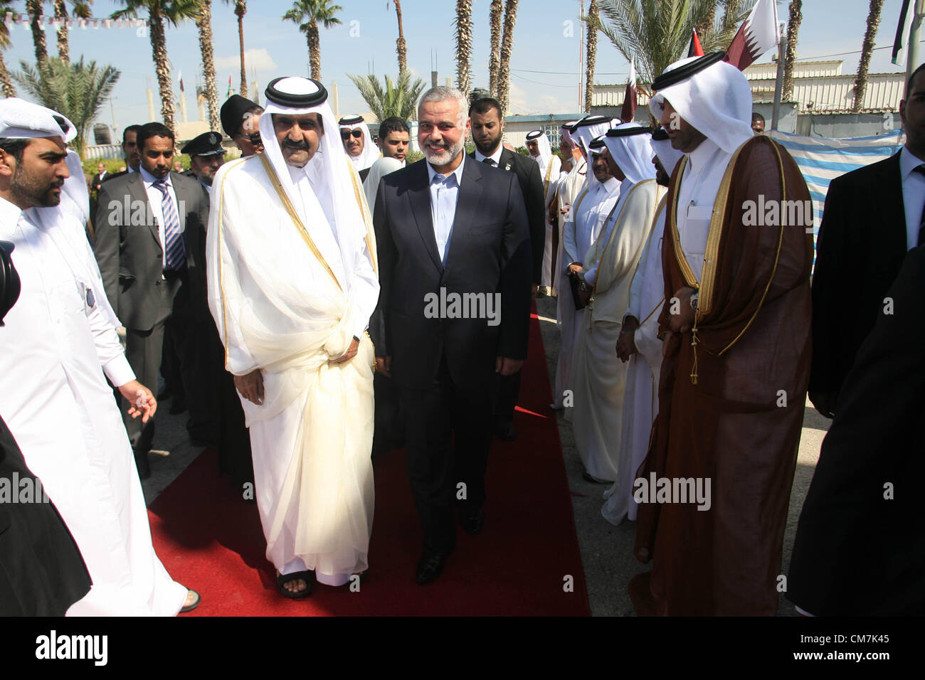Oct. 23, 2012 - Rafah, Gaza Strip, Palestinian Territory - Qatari Emir ...