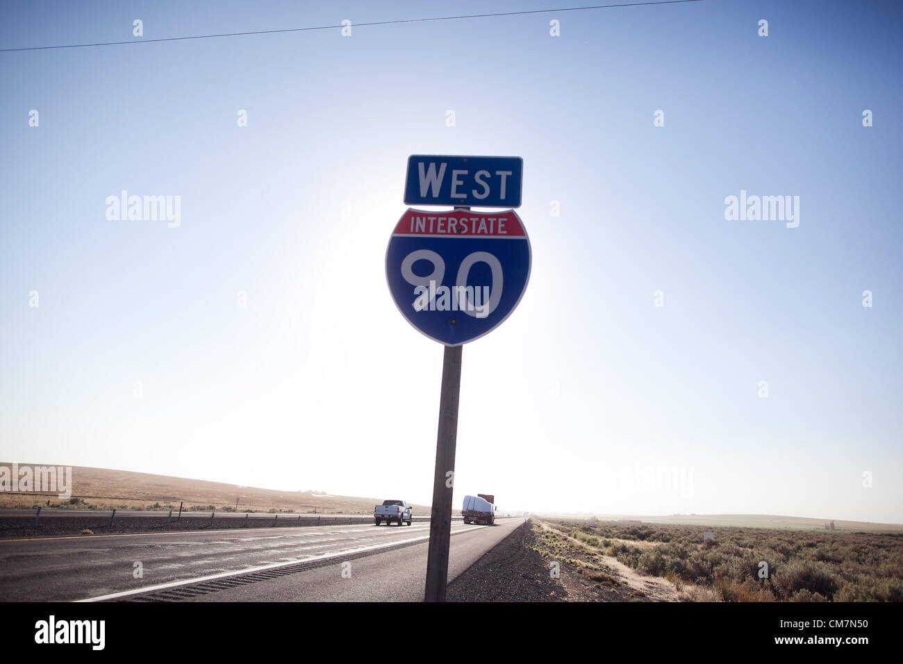 Aug. 23, 2012 - Washington, U.S - A Interstate 90 sign in Washington ...