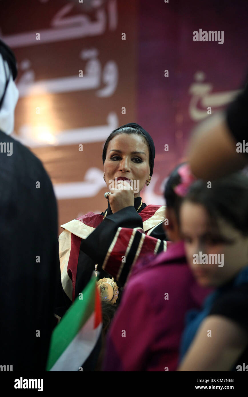 Oct. 23, 2012 - Gaza City, Gaza Strip, Palestinian Territory - Qatar's ...