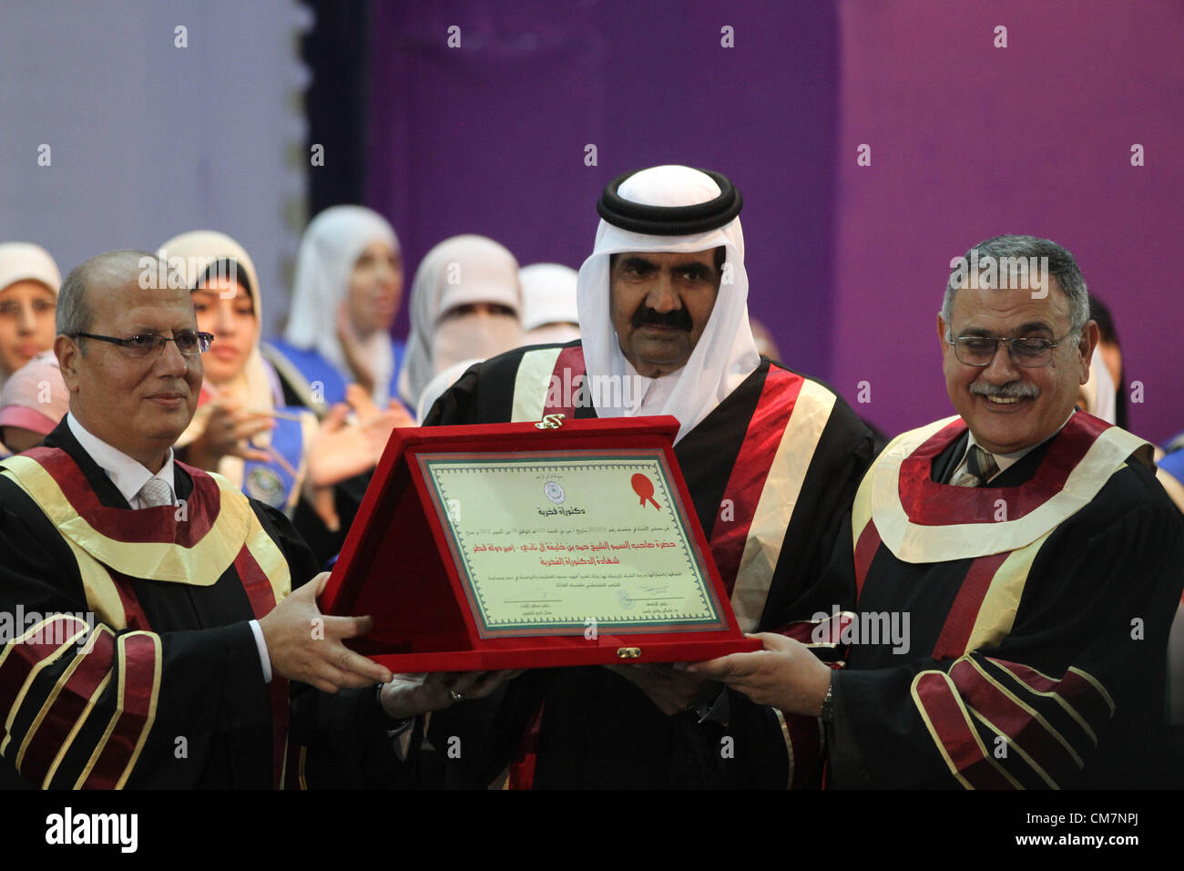 Oct. 23, 2012 - Gaza City, Gaza Strip, Palestinian Territory - Qatari ...