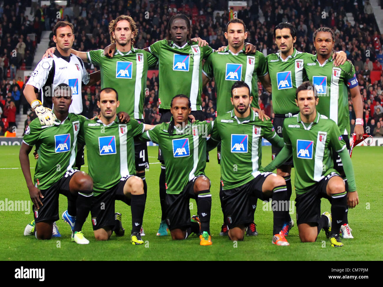 23.10.2012 Manchester, England. The Braga Team before the Champions ...