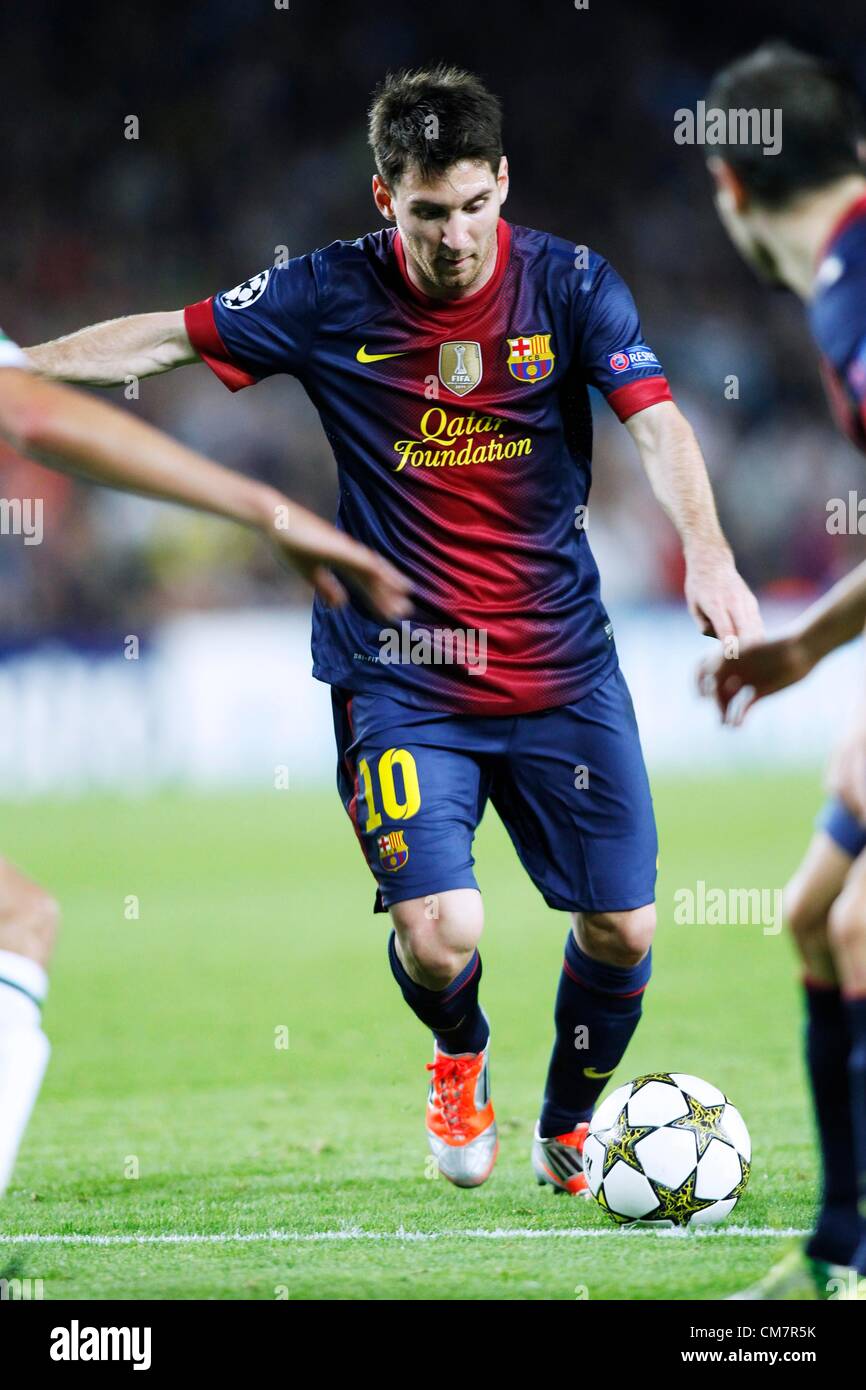 Barcelona, Spain. Lionel Messi (Barcelona), OCTOBER 23, 2012 - Football ...