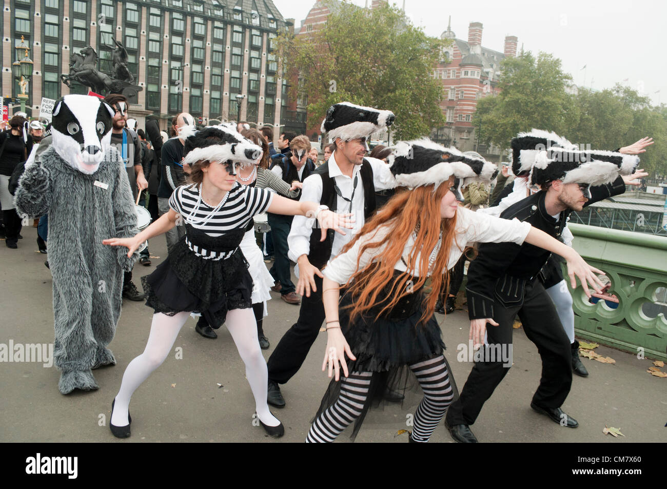24/10/2012, London UK. The Artful Badger dance troupe perform on ...