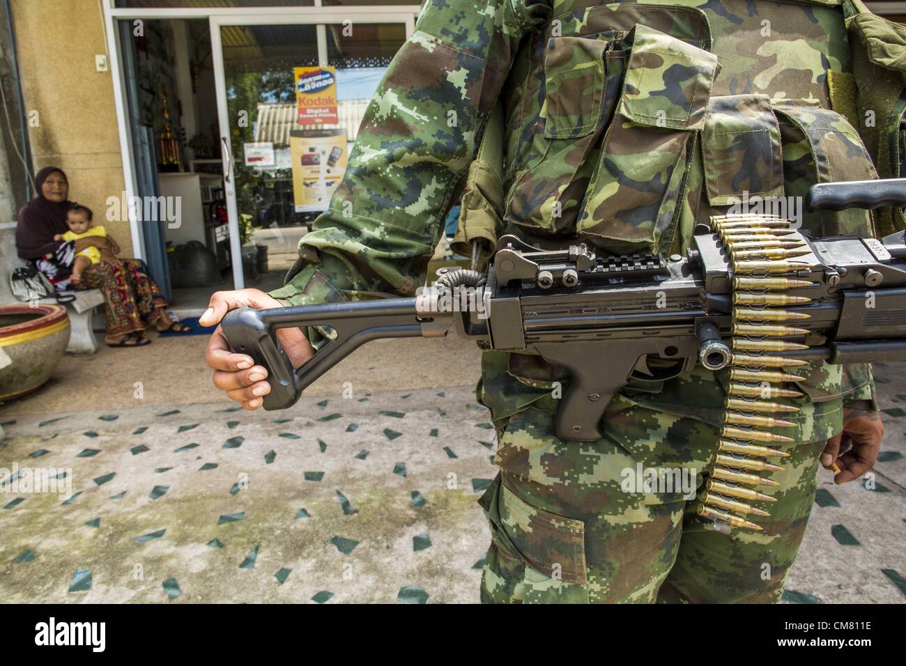 Oct. 25, 2012 - Tak Bai, Narathiwat, Thailand - A soldier in the Royal ...