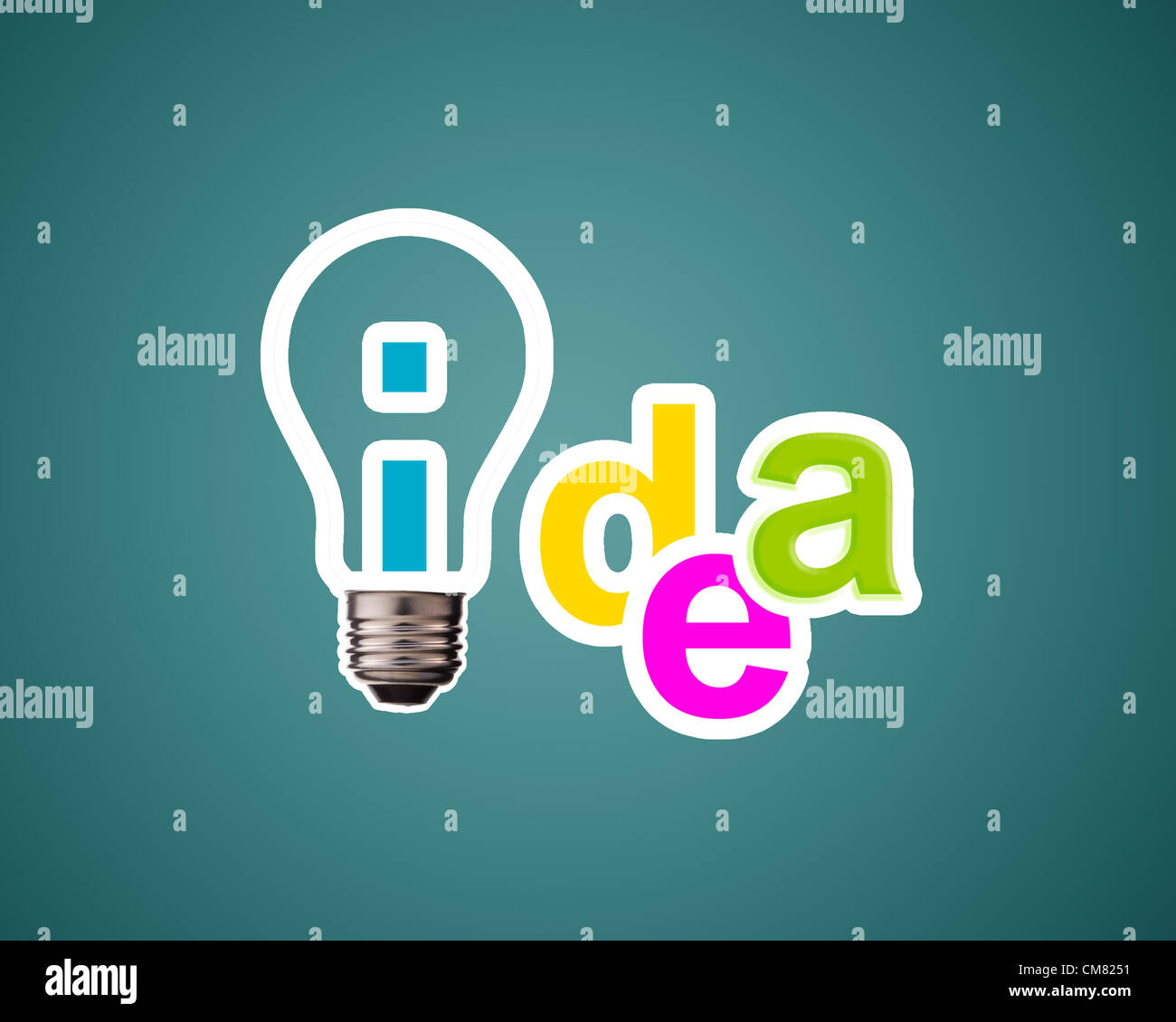 Idea word with lightbulb Stock Photo - Alamy