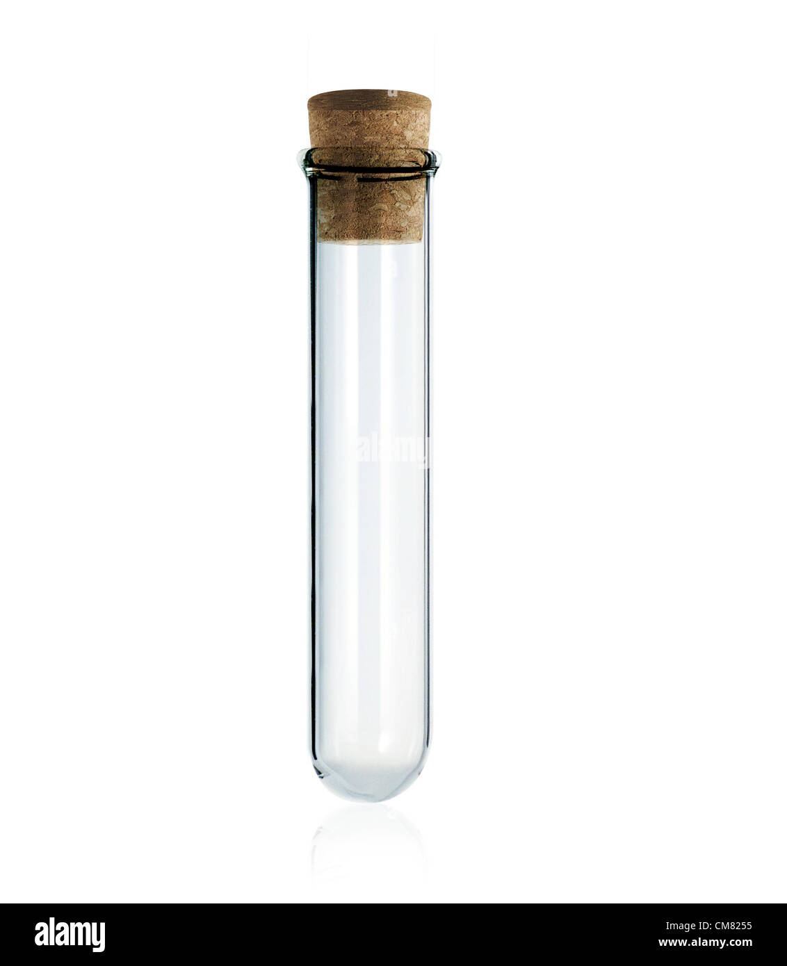 empty laboratory test tube with cork isolated on white background Stock ...