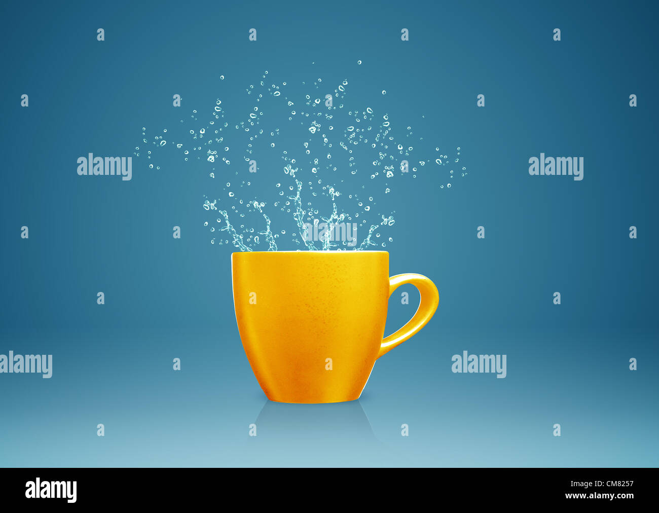 colorful mug with water splashes Stock Photo - Alamy