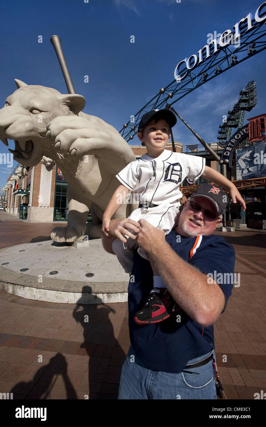Oct. 25, 2012 - Detroit, Michigan, U.S - Bob Barron Jr. holds his ...