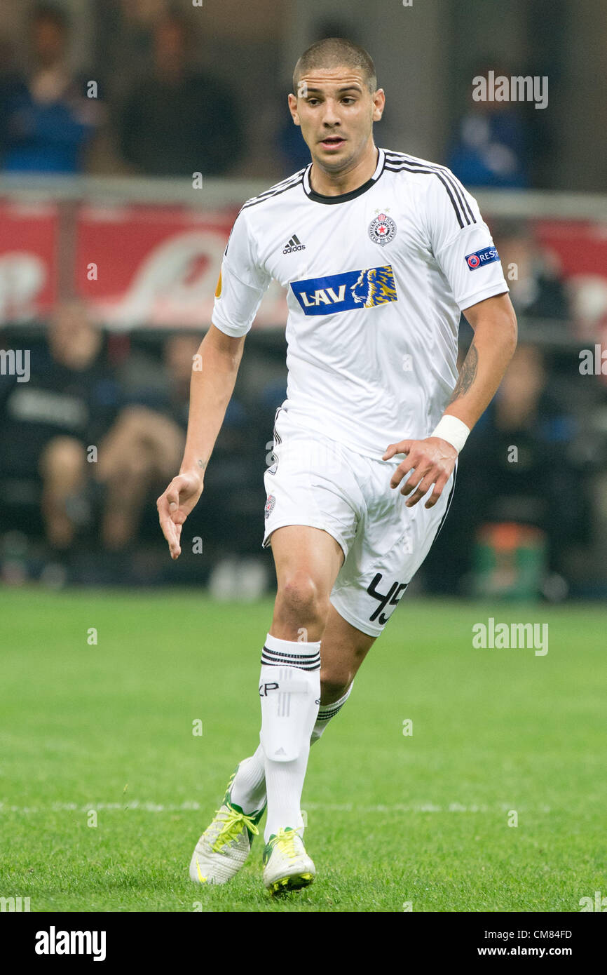 Milan, Italy. Aleksandar Mitrovic (Partizan), OCTOBER 25, 2012 ...