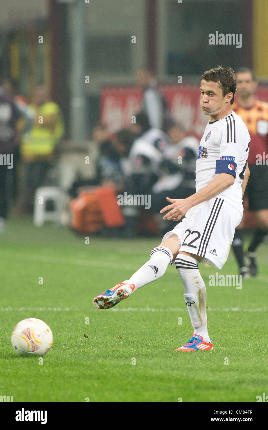 Milan, Italy. Sasa Ilic (Partizan), OCTOBER 25, 2012 - Football ...