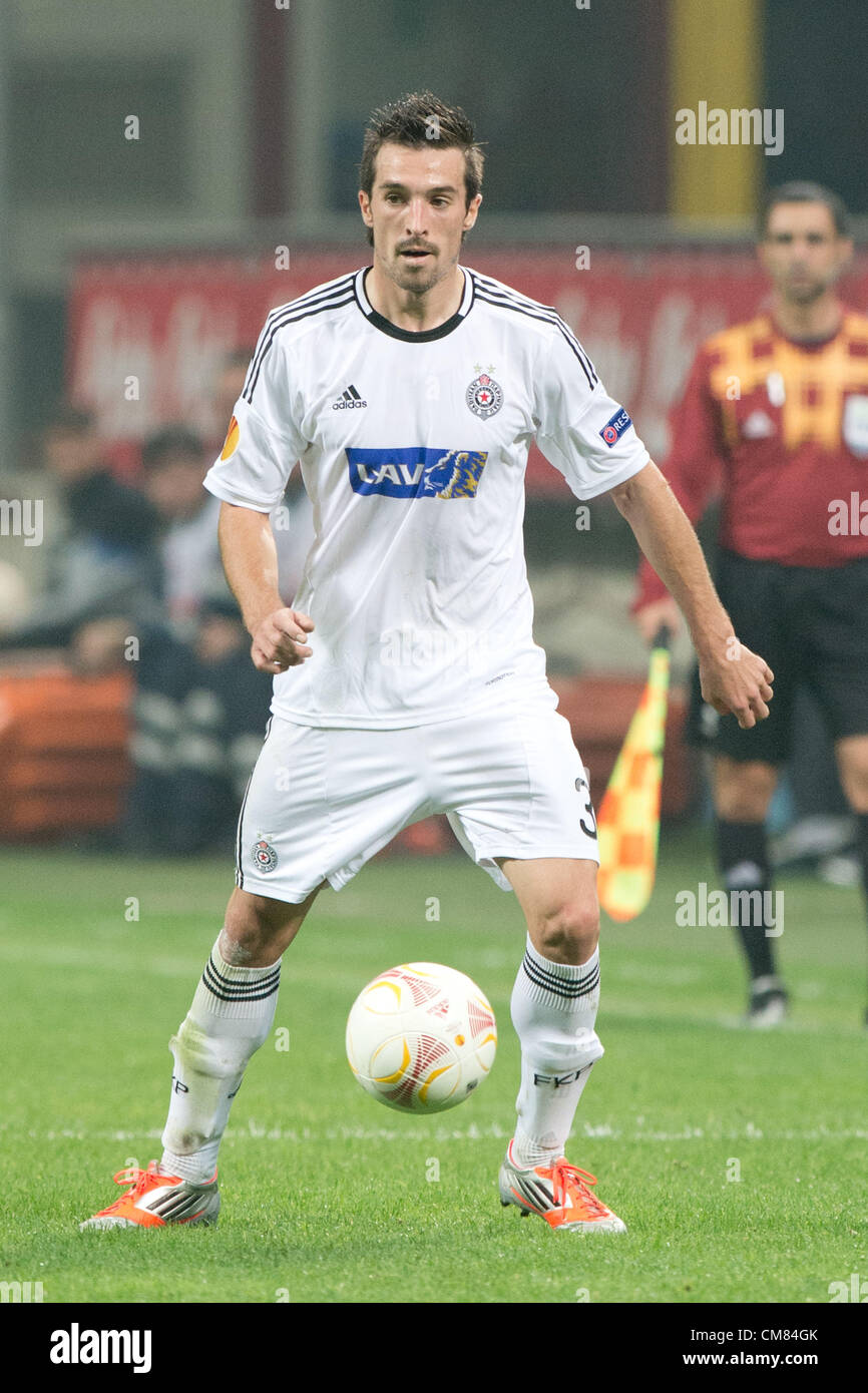 Milan, Italy. Vladimir Volkov (Partizan), OCTOBER 25, 2012 - Football ...