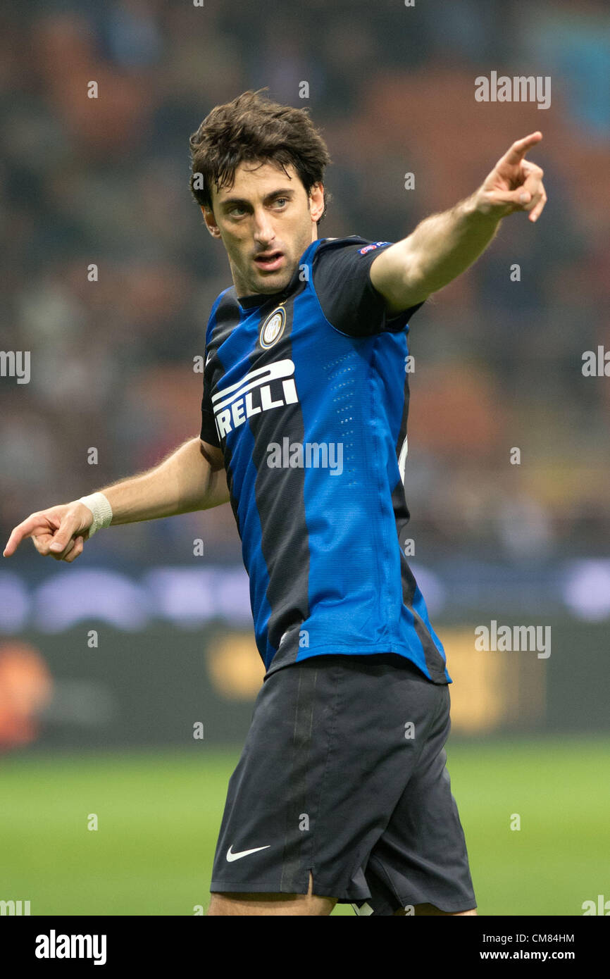 Milan, Italy. Diego Milito (Inter), OCTOBER 25, 2012 - Football ...