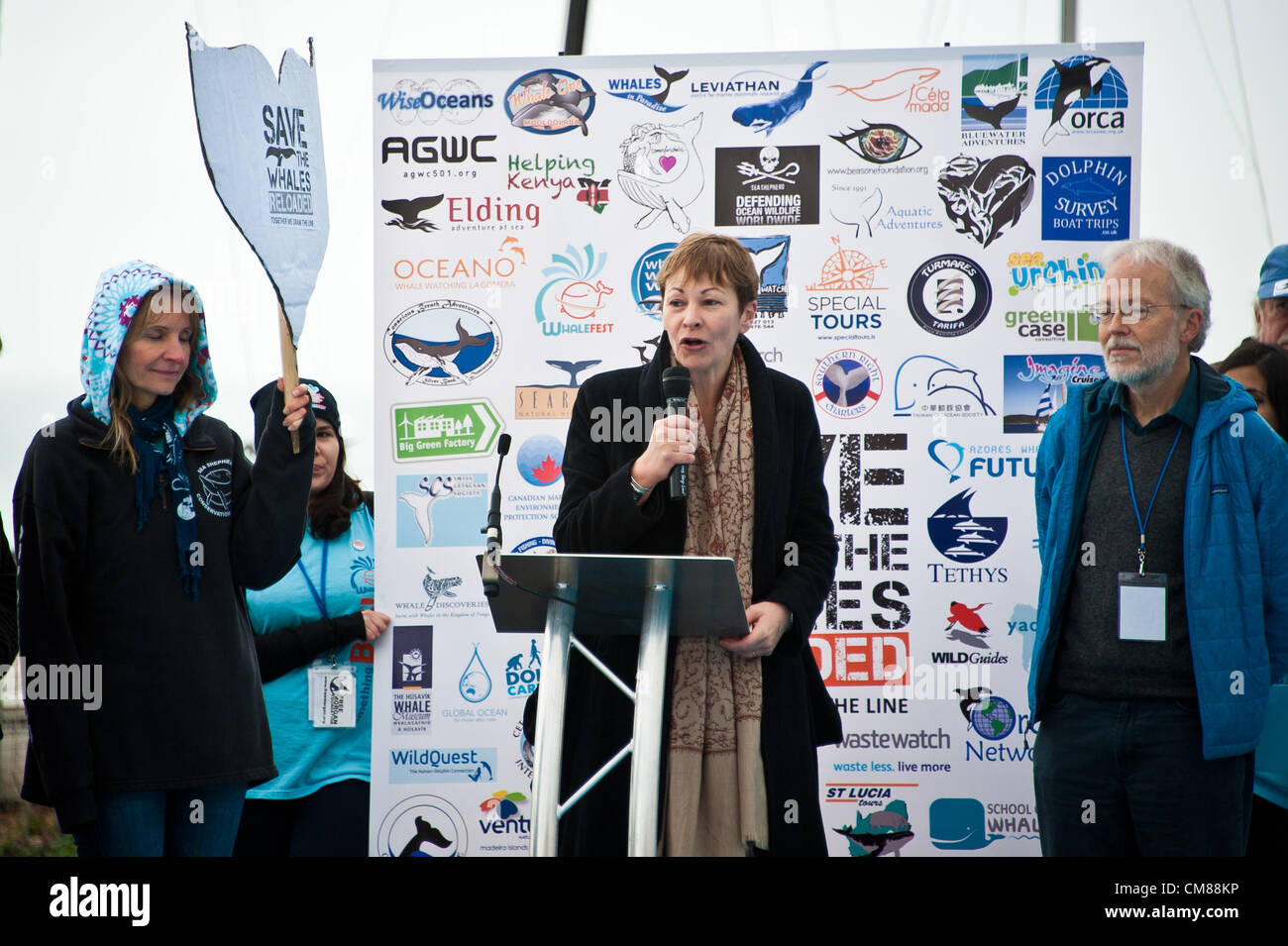 Caroline Lucas MP, welcomes the supporters of Save the Whale:Reloaded ...