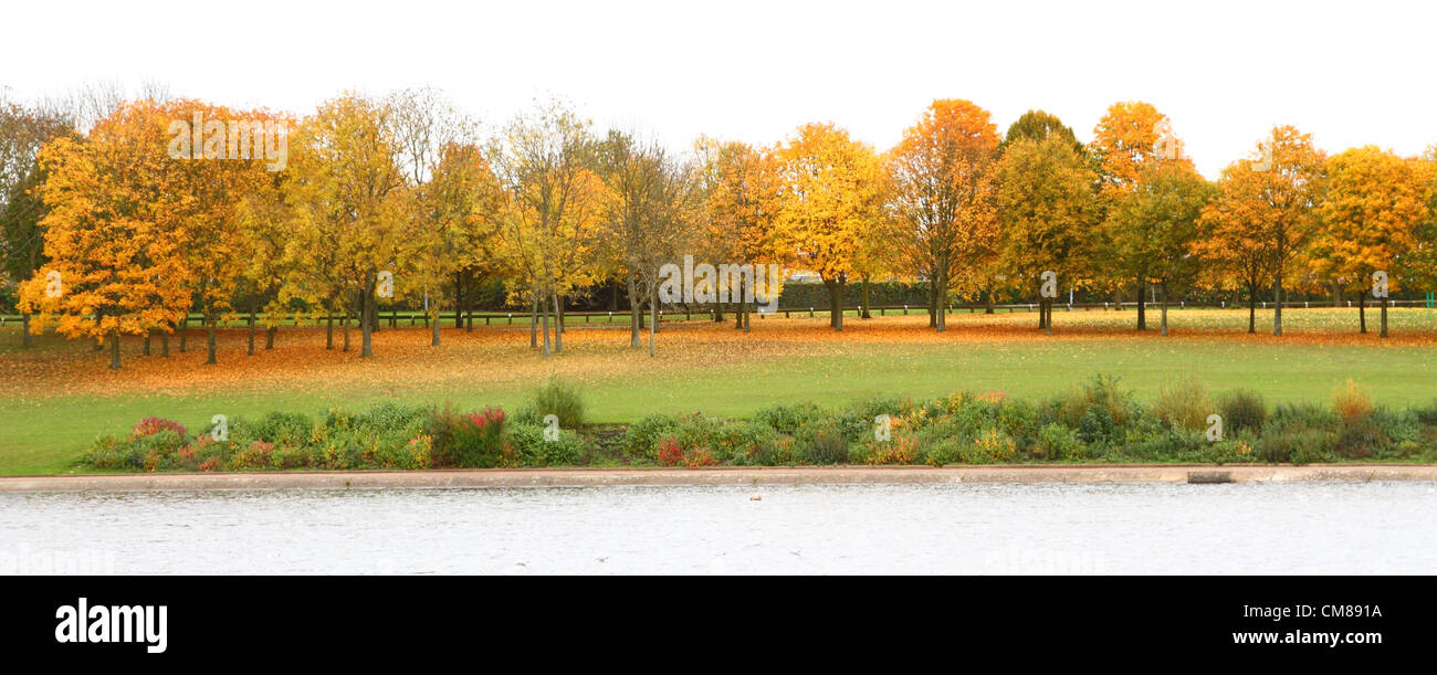 Hertfordshire, UK - Autumn Colours in Fairlands Valley Park, Stevenage ...