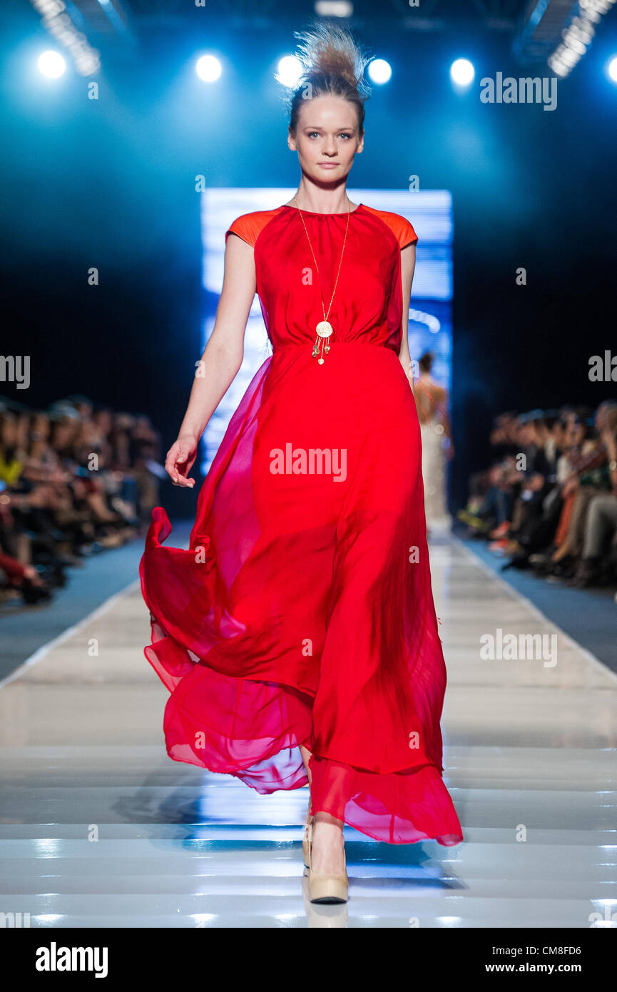 October 27, 2012 Lodz, Poland - Model on the runway during the Natalia ...