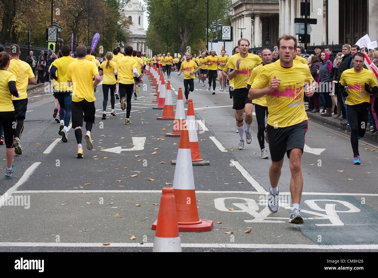 London, UK, Sunday 28th October 2012. Runners take part in the Run to ...