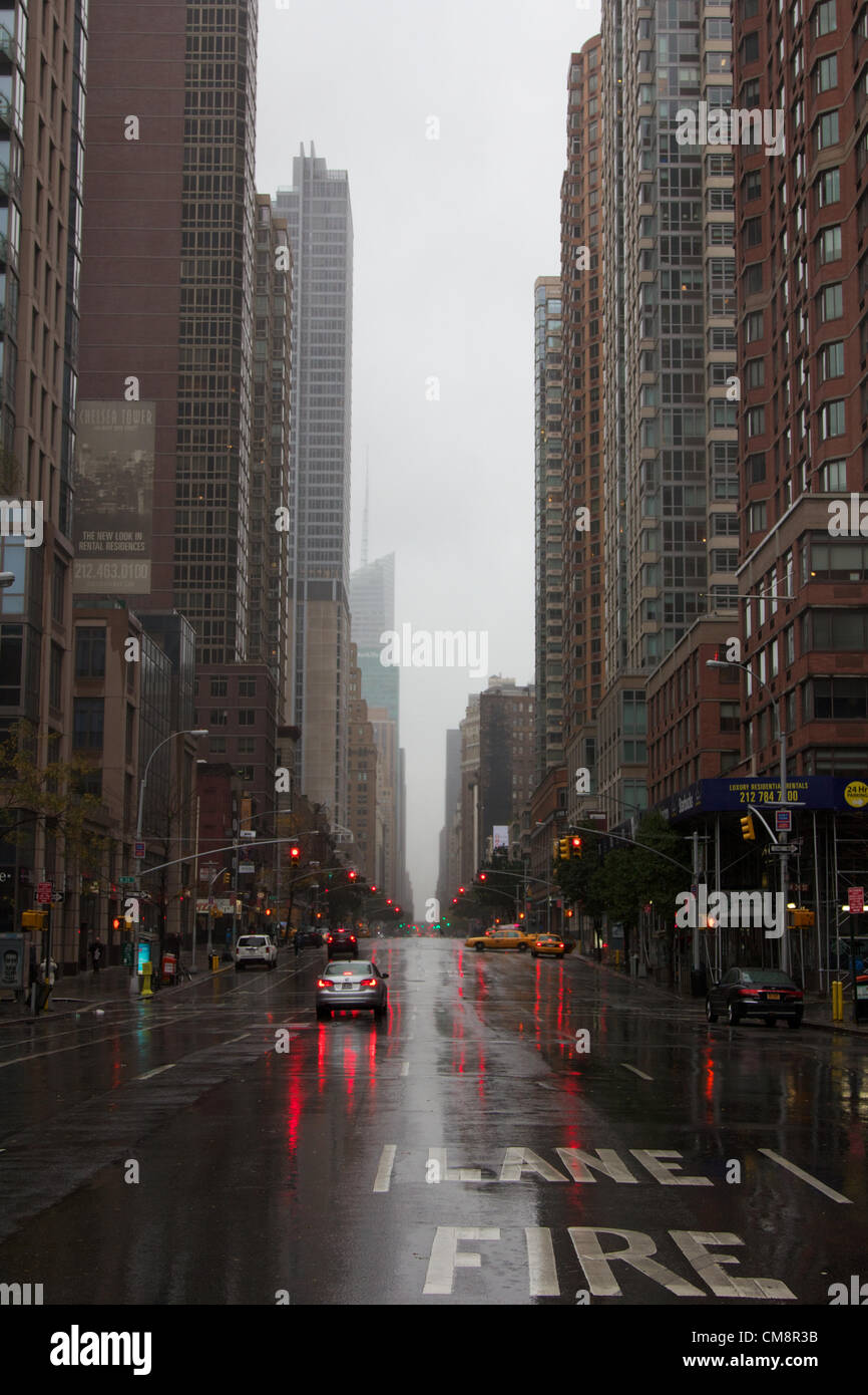 USA, NEW YORK, NY - OCTOBER 29, 2012: Hurricane Sandy, expected to be a ...