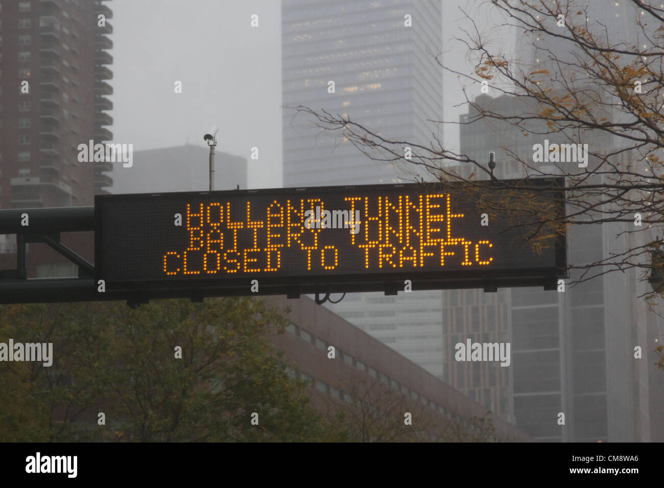 NEW YORK, NY - OCTOBER 29, 2012: Hurricane Sandy, expected to be a ...