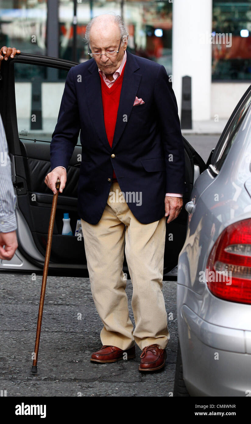 David Jacobs CBE British actor and broadcaster seen arriving at the BBC ...