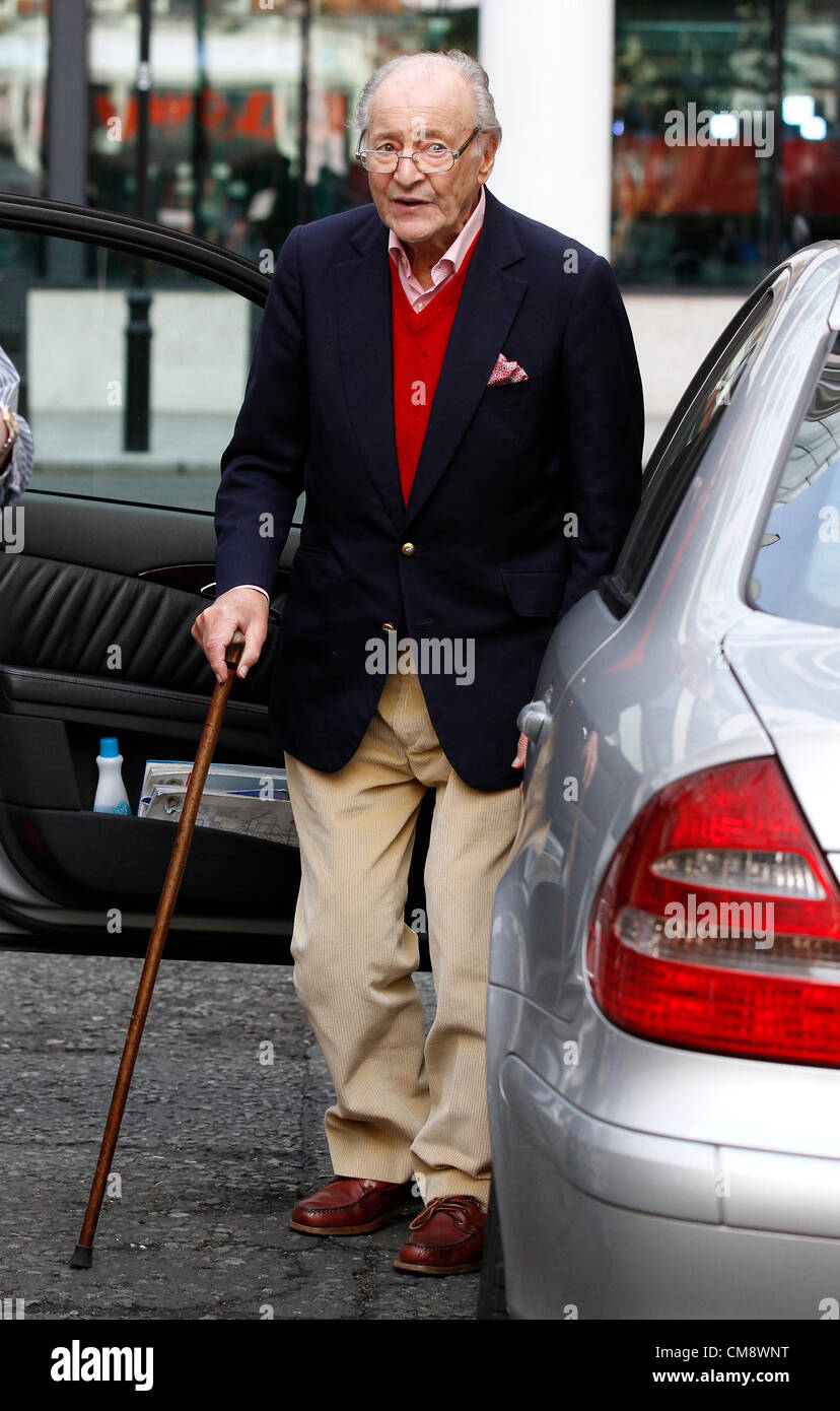 David Jacobs CBE British actor and broadcaster seen arriving at the BBC ...