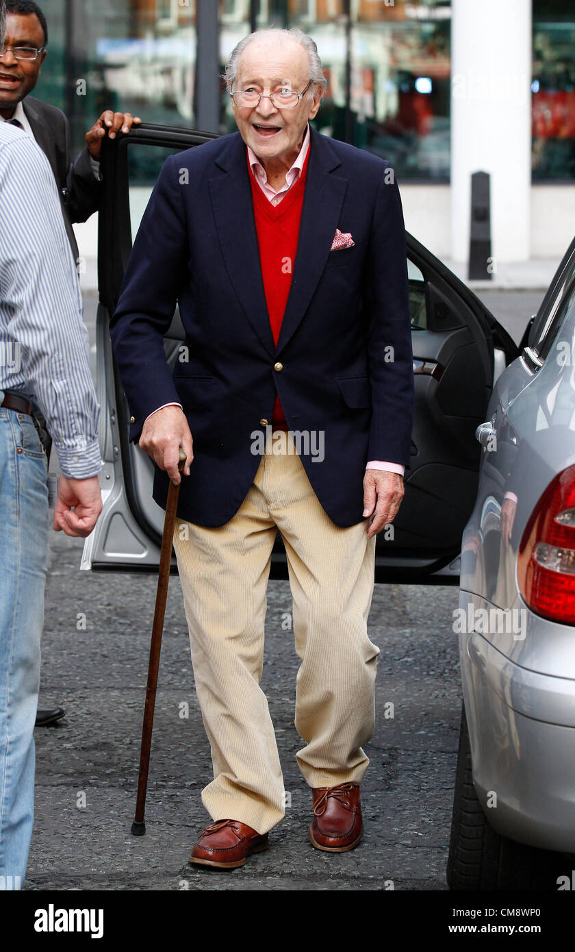 David Jacobs CBE British actor and broadcaster seen arriving at the BBC ...