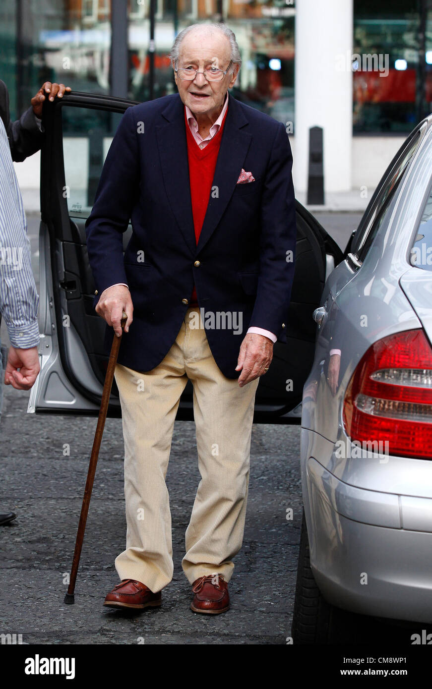 David Jacobs CBE British actor and broadcaster seen arriving at the BBC ...