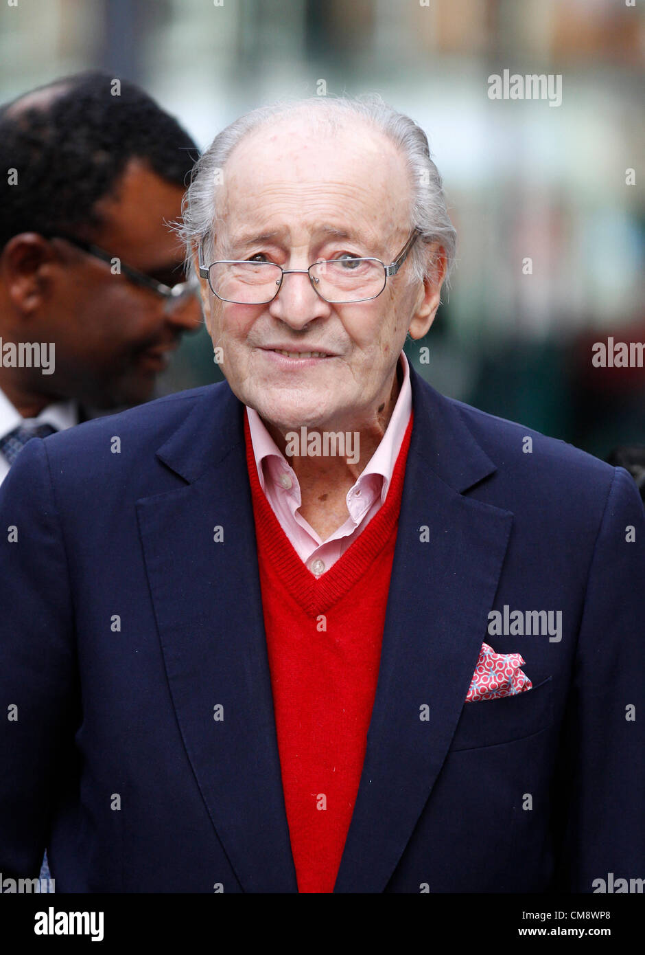 David Jacobs CBE British actor and broadcaster seen arriving at the BBC ...