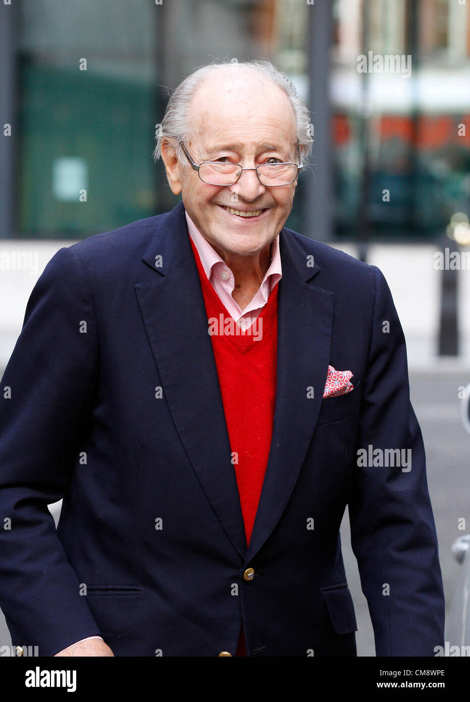 David Jacobs CBE British actor and broadcaster seen arriving at the BBC ...