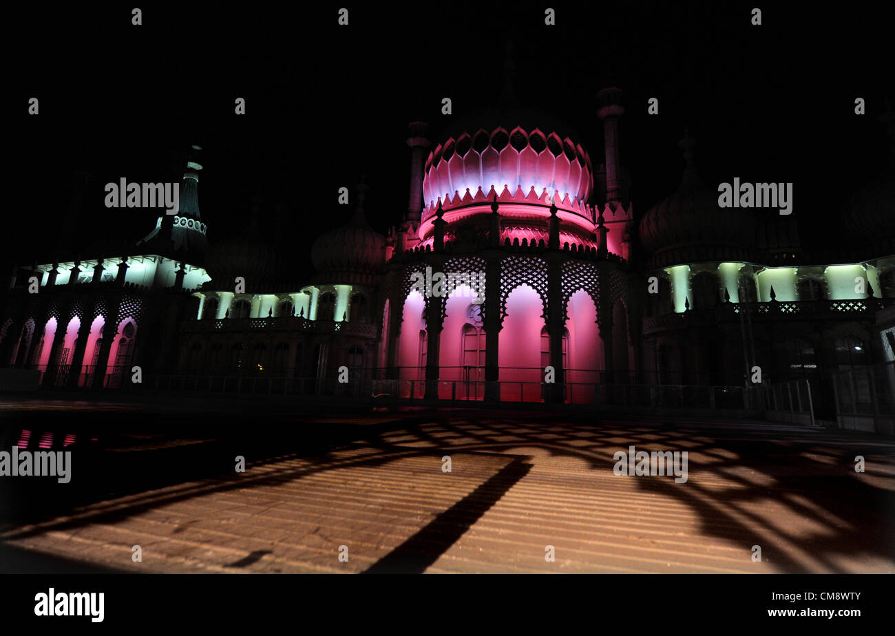 The Royal Pavilion in Brighton is lit up tonight by a new set of LED ...