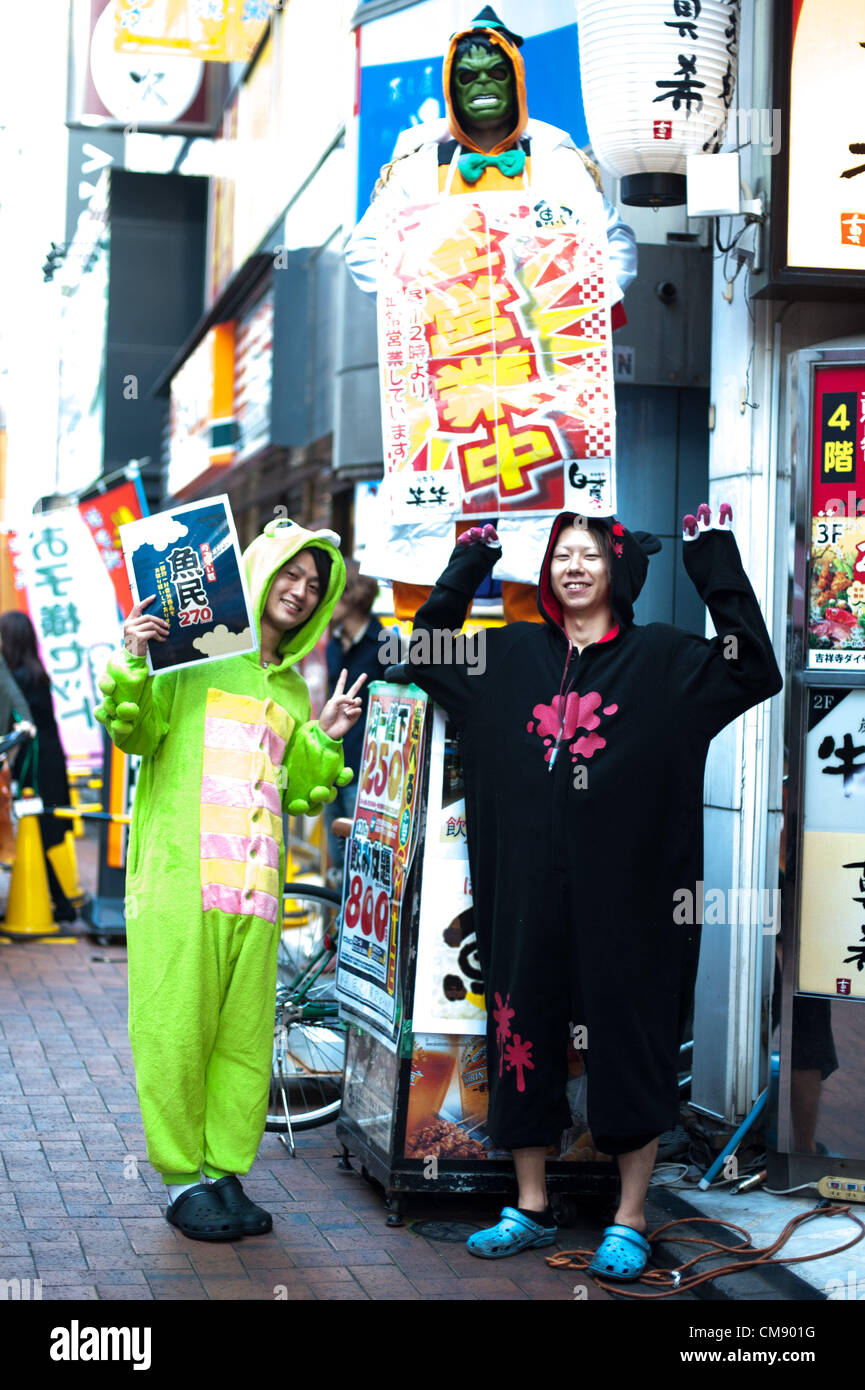 October 31, 2012, Tokyo, Japan - Japanese guys wear the costumes of ...