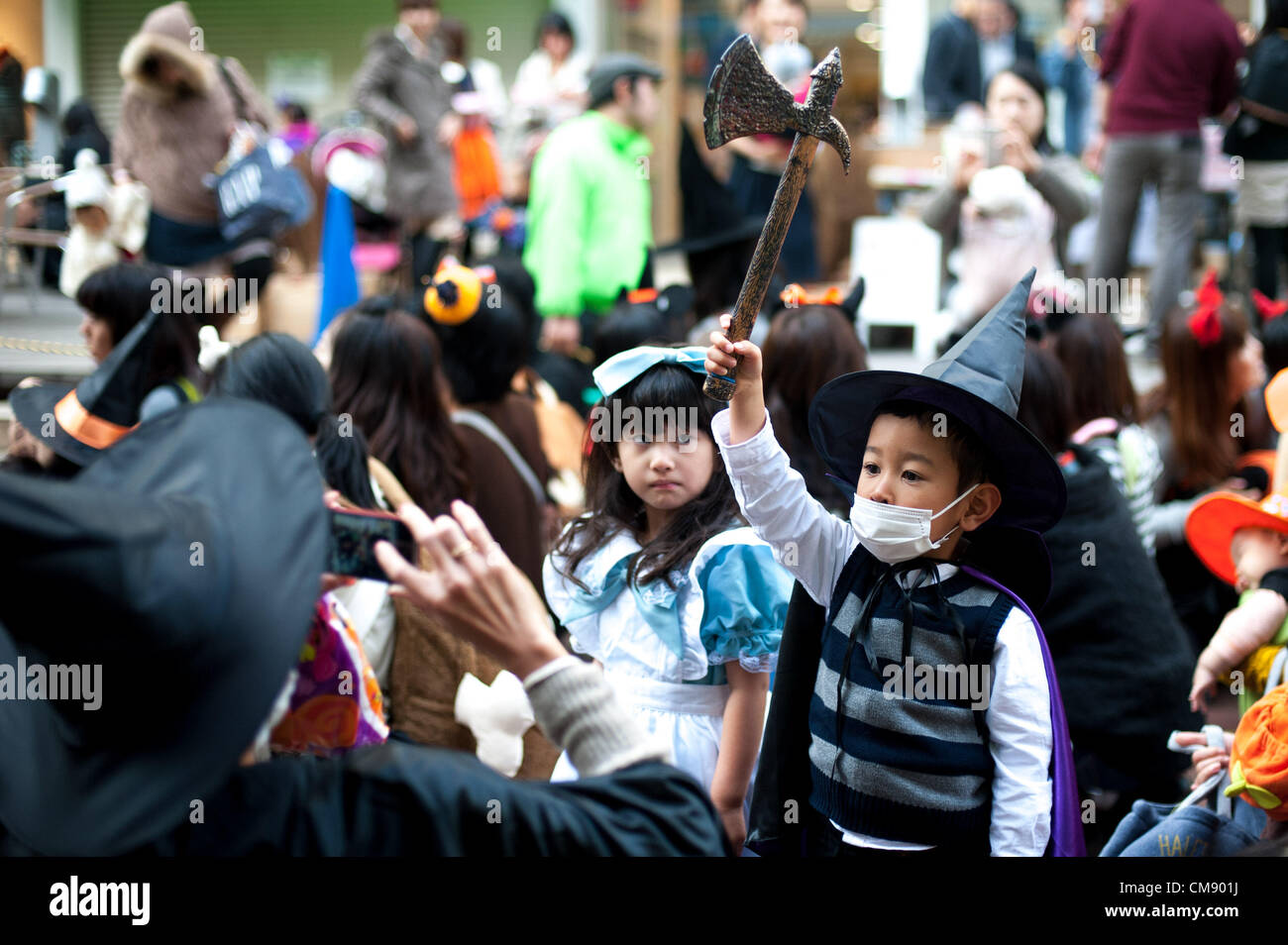 October 31, 2012, Tokyo, Japan - Japanese kids march with their ...