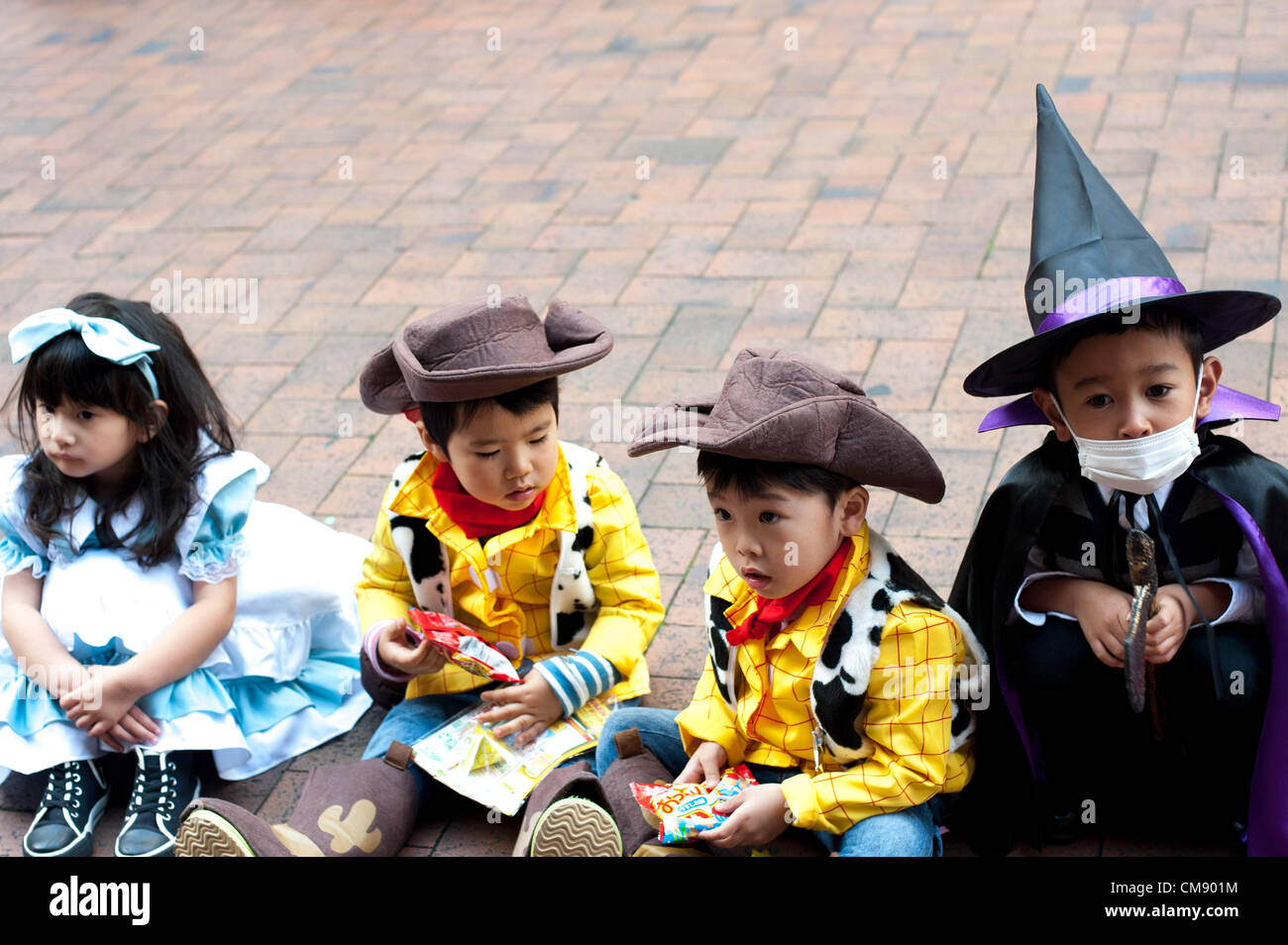 October 31, 2012, Tokyo, Japan - Japanese kids march with their ...
