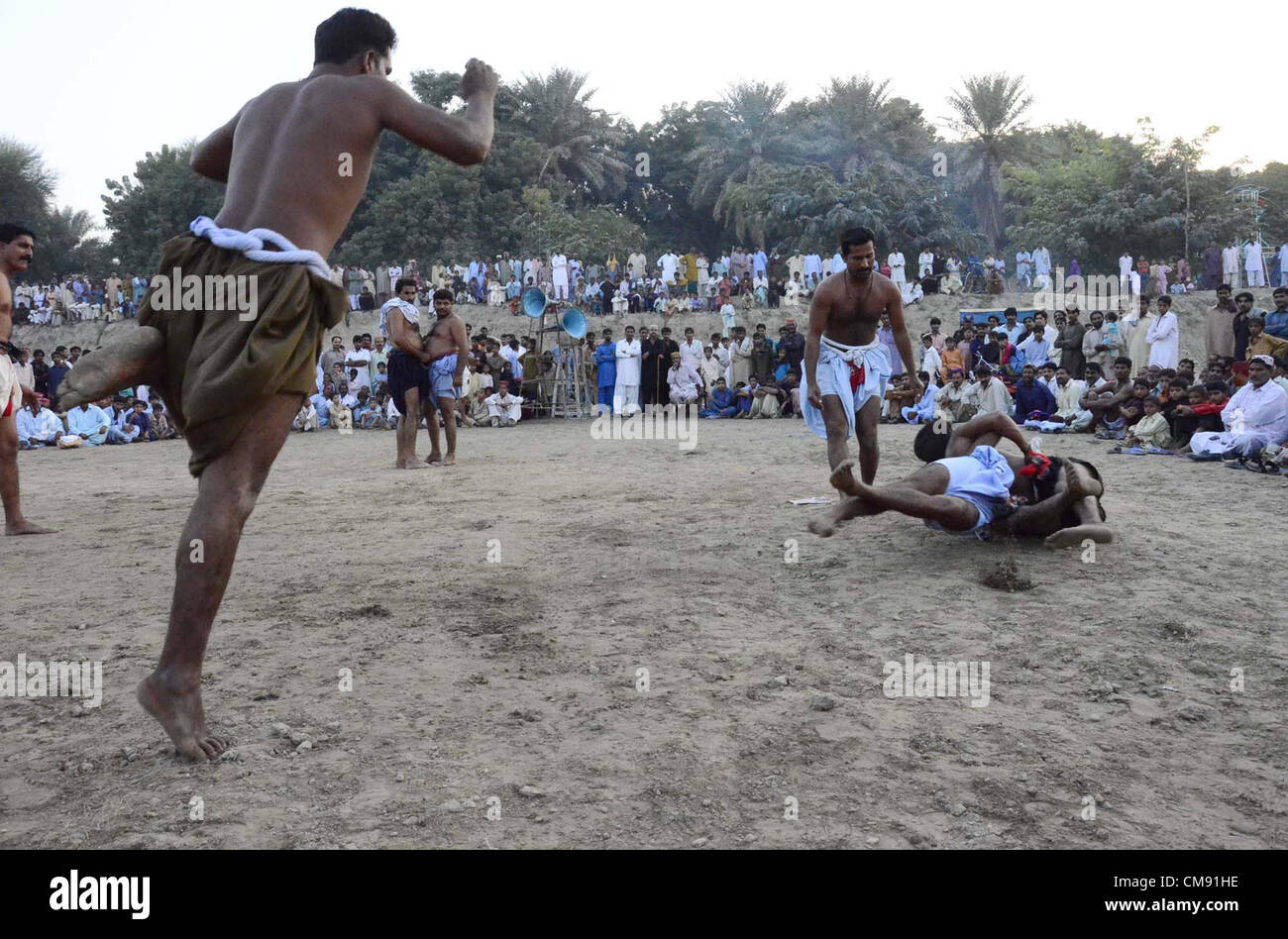 Wrestlers take part in traditional wrestling competition Malh on ...