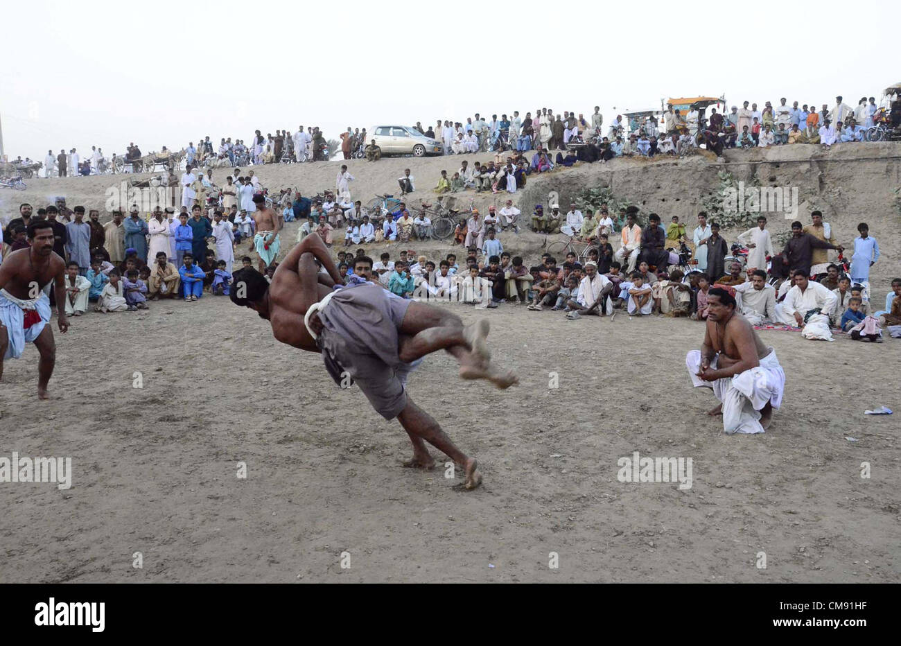 Wrestlers take part in traditional wrestling competition Malh on ...
