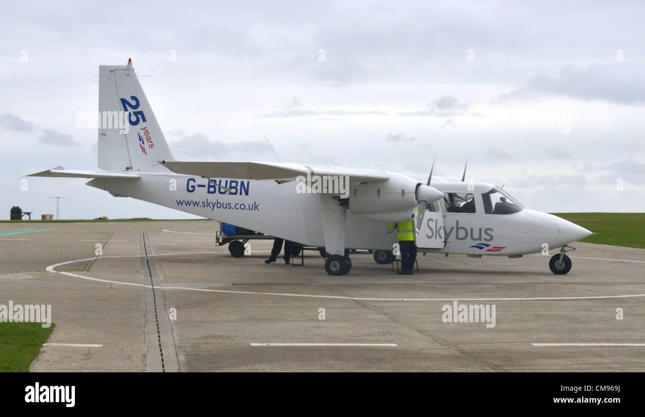 Penzance, UK. 31st October 2012. Skybus fixed wing planes will be the ...