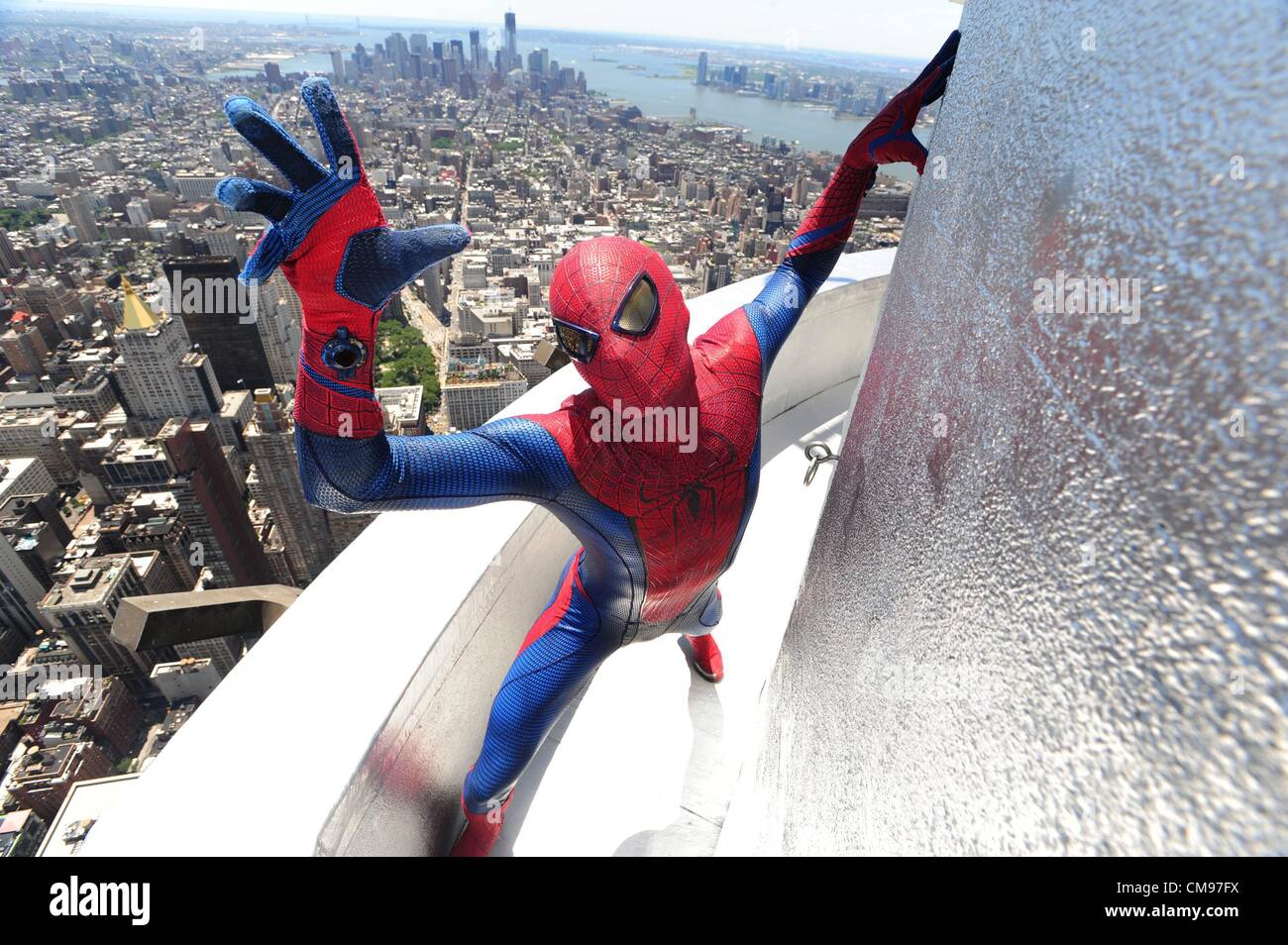 June 27, 2012 - Manhattan, New York, U.S. - SPIDER-MAN scales the 103rd ...