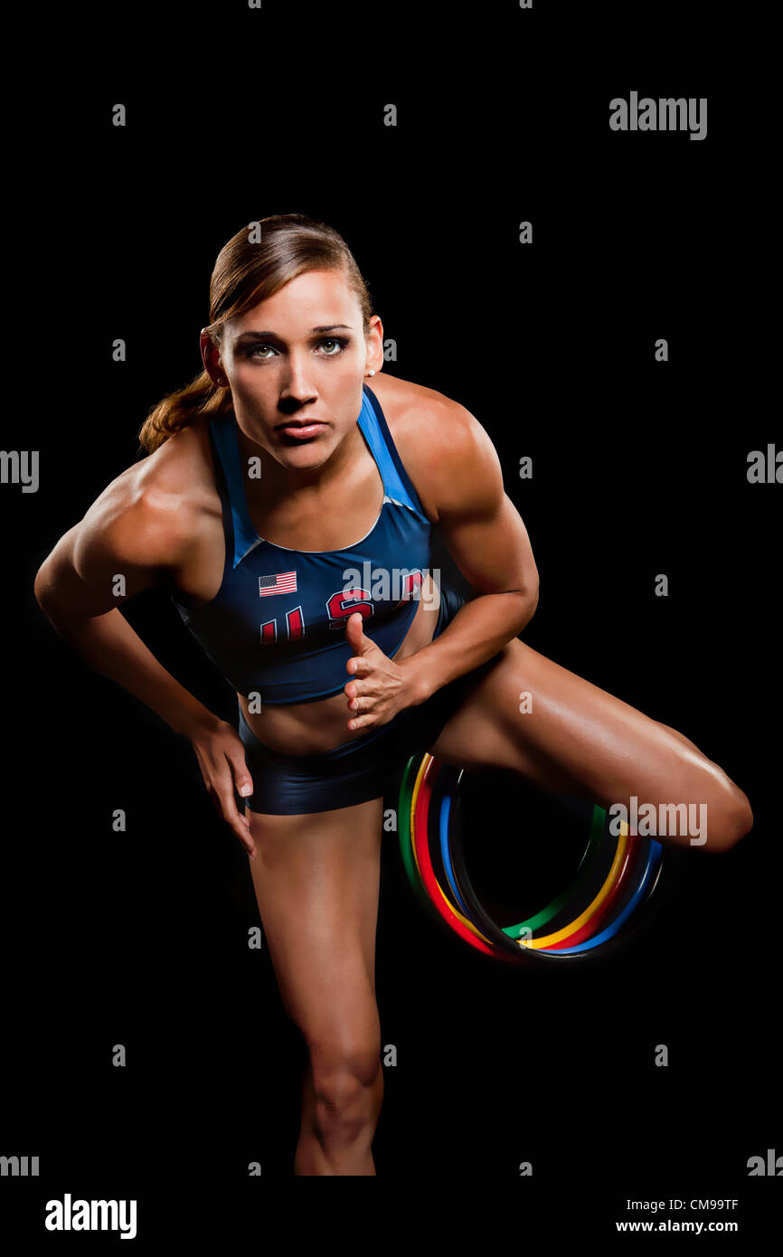 Lolo Jones, a member of the 2012 Olympic Team, poses for a portrait ...
